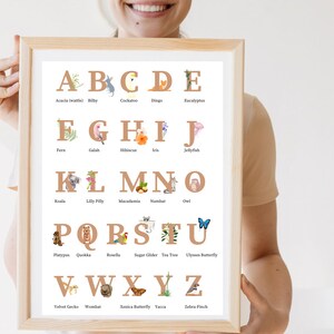 Australian Alphabet Poster Nursery Wall Decor, Australian Animals ...