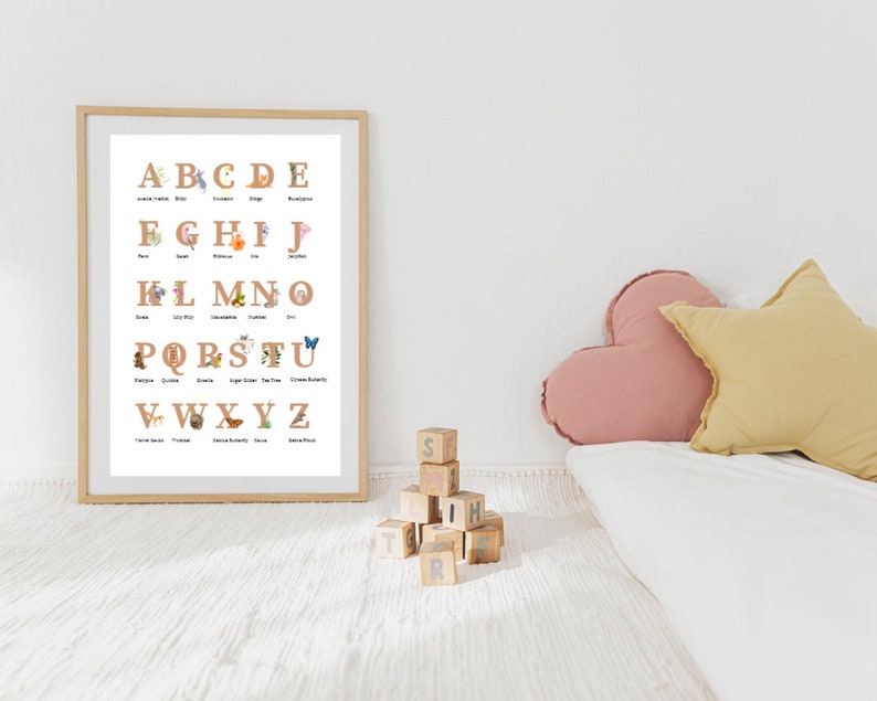 Australian Alphabet Poster Nursery Wall Decor, Australian Animals ...