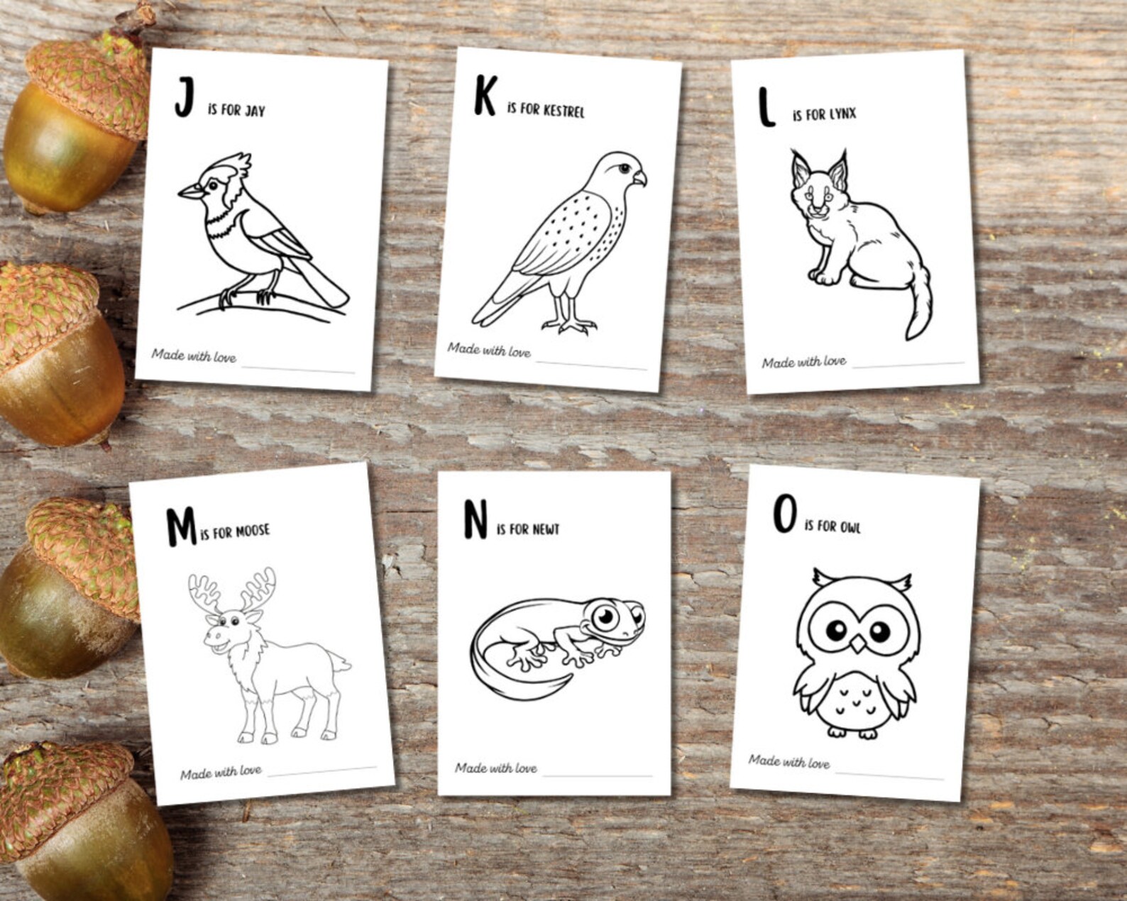 Woodland Animals ABC Colouring Book, Baby Shower Alphabet ABC Printable ...