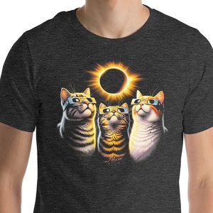 Three Cat Eclipse Moon Shirt, Cute Kitty Cats Wearing Solar Eclipse ...