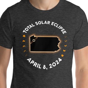 Total Solar Eclipse PA Shirt, April 8 2024, Pennsylvania State Shape ...