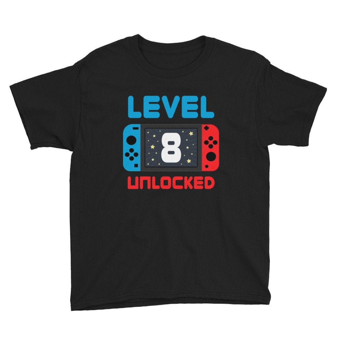Level 8 Unlocked, 8th Birthday Shirt, Eighth Birthday, 8th Birthday ...