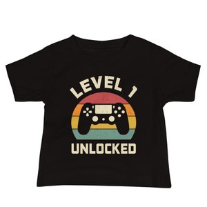 1st Birthday Shirt, Level 1 Unlocked, Gaming Shirt, Video Game Party ...
