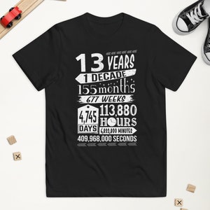 13th Birthday Shirt, Official Teenager, Double Digits Shirt, Thirteenth ...