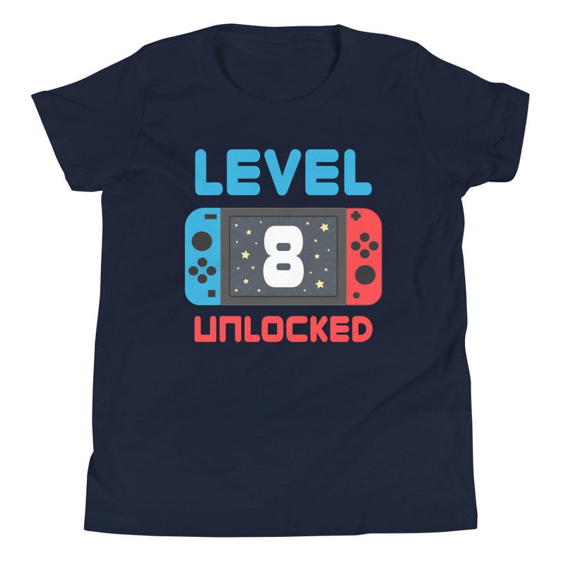 Level 8 Unlocked, 8th Birthday Shirt, Eighth Birthday, 8th Birthday ...