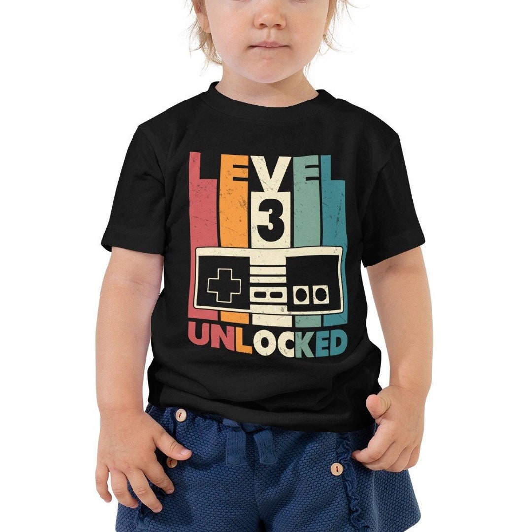 3rd Birthday Shirt, Level 3 Unlocked, Gaming Shirt, Video Game Party ...
