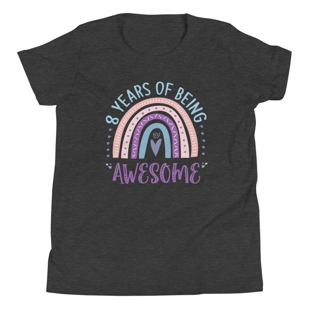 8 Years of Being Awesome, Cute 8 Birthday Girl Shirt, 8th Birthday ...