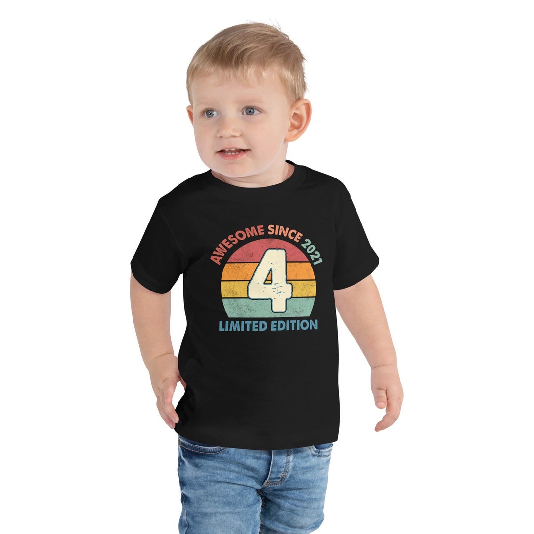 Awesome Since 2021, 4th Birthday Shirt, Hello Four, 4th Birthday ...