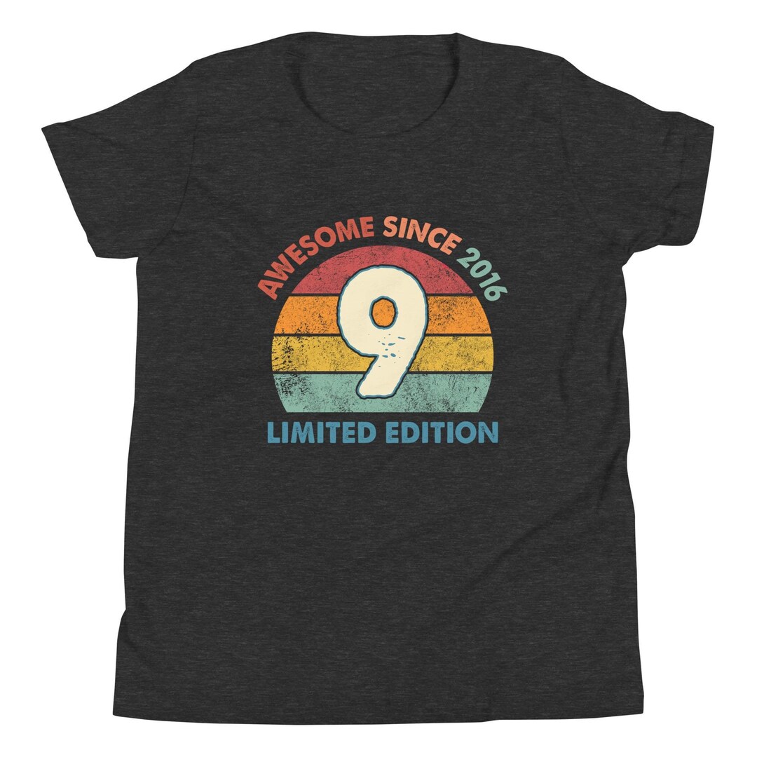 9th Birthday Shirt, Awesome Since 2016, Hello 9 Tee, Ninth Birthday ...