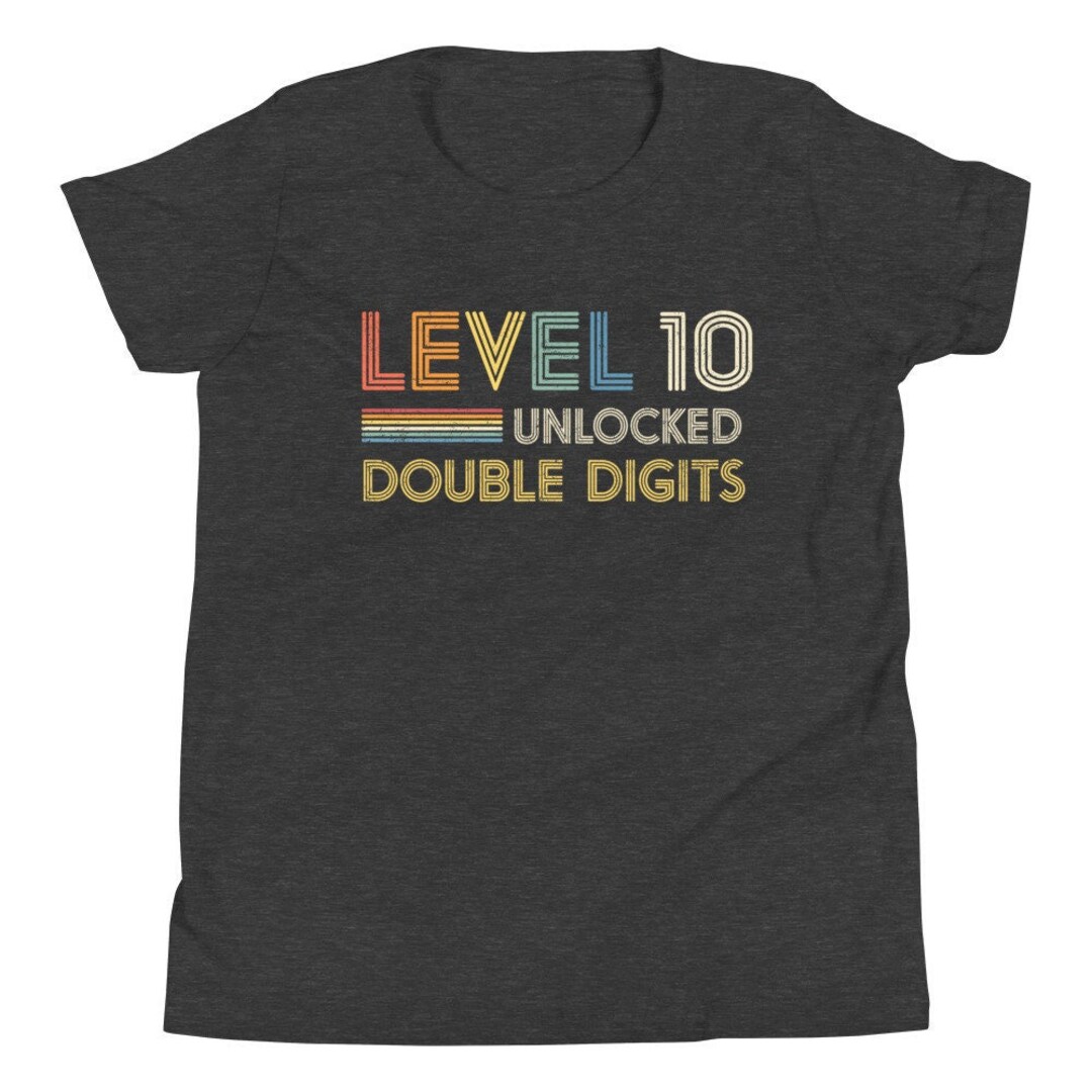 Level 10 Unlocked, Double Digits Shirt, 10th Birthday Gift, Tenth ...