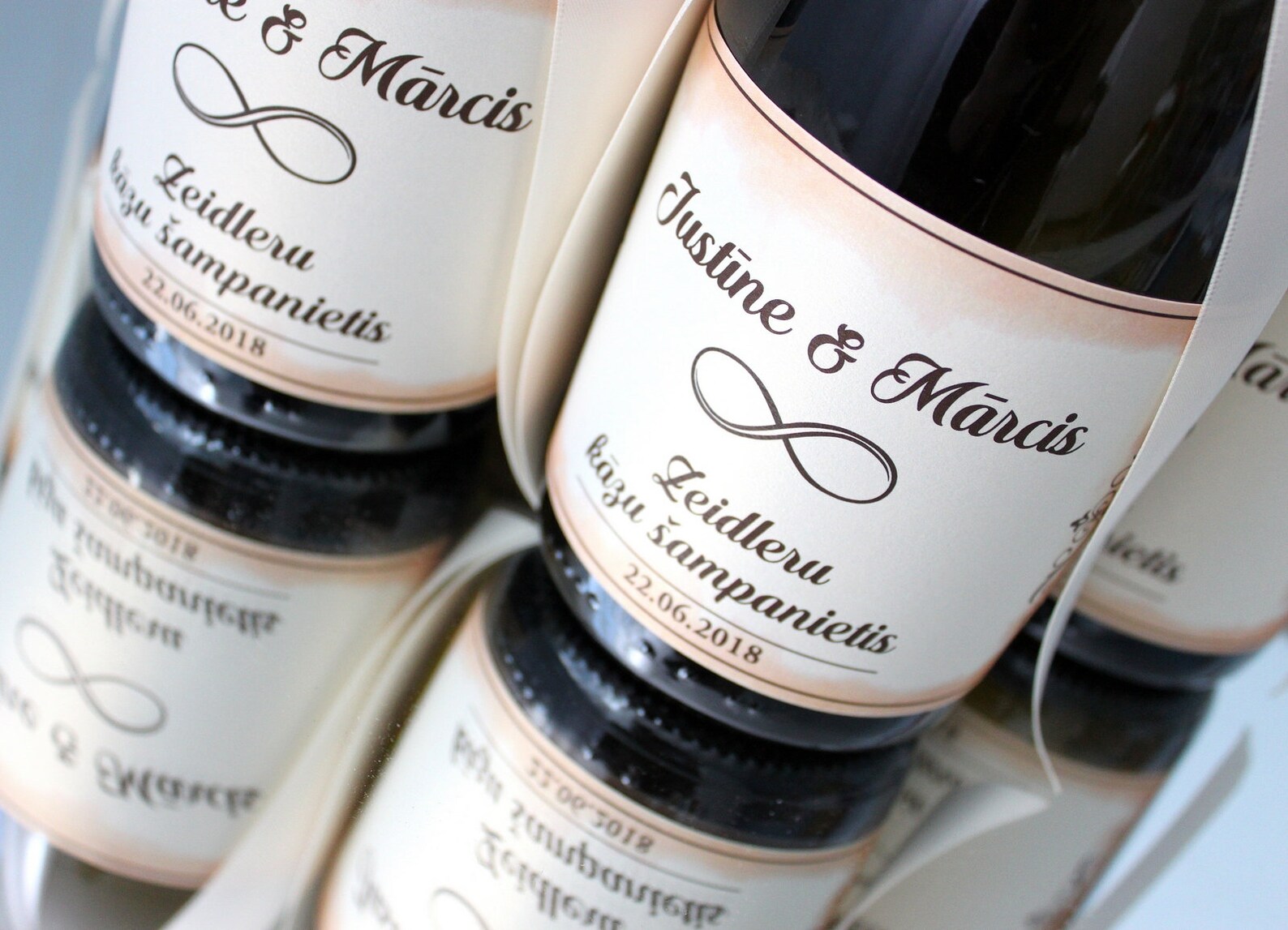 Champagne Labels Ivory Wedding Champagne Label Personalized - Etsy