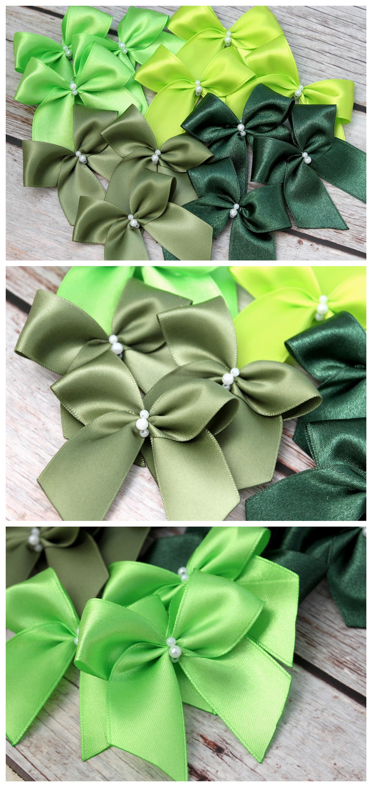 Dark green bows khaki green bows lime green bows spring | Etsy