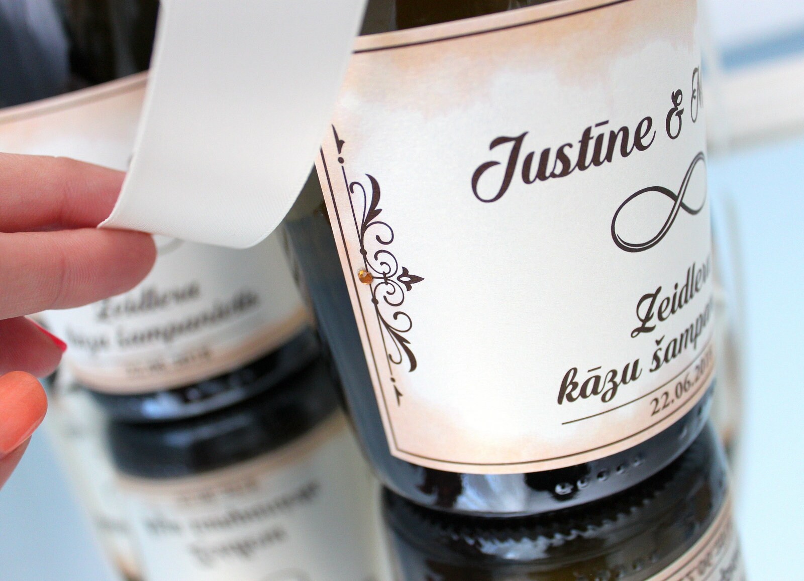 Champagne Labels Ivory Wedding Champagne Label Personalized - Etsy