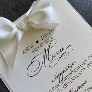 Ivory Menu, Ivory Wedding Menu Cards, Wedding Dinner Menu Cards, Ivory ...