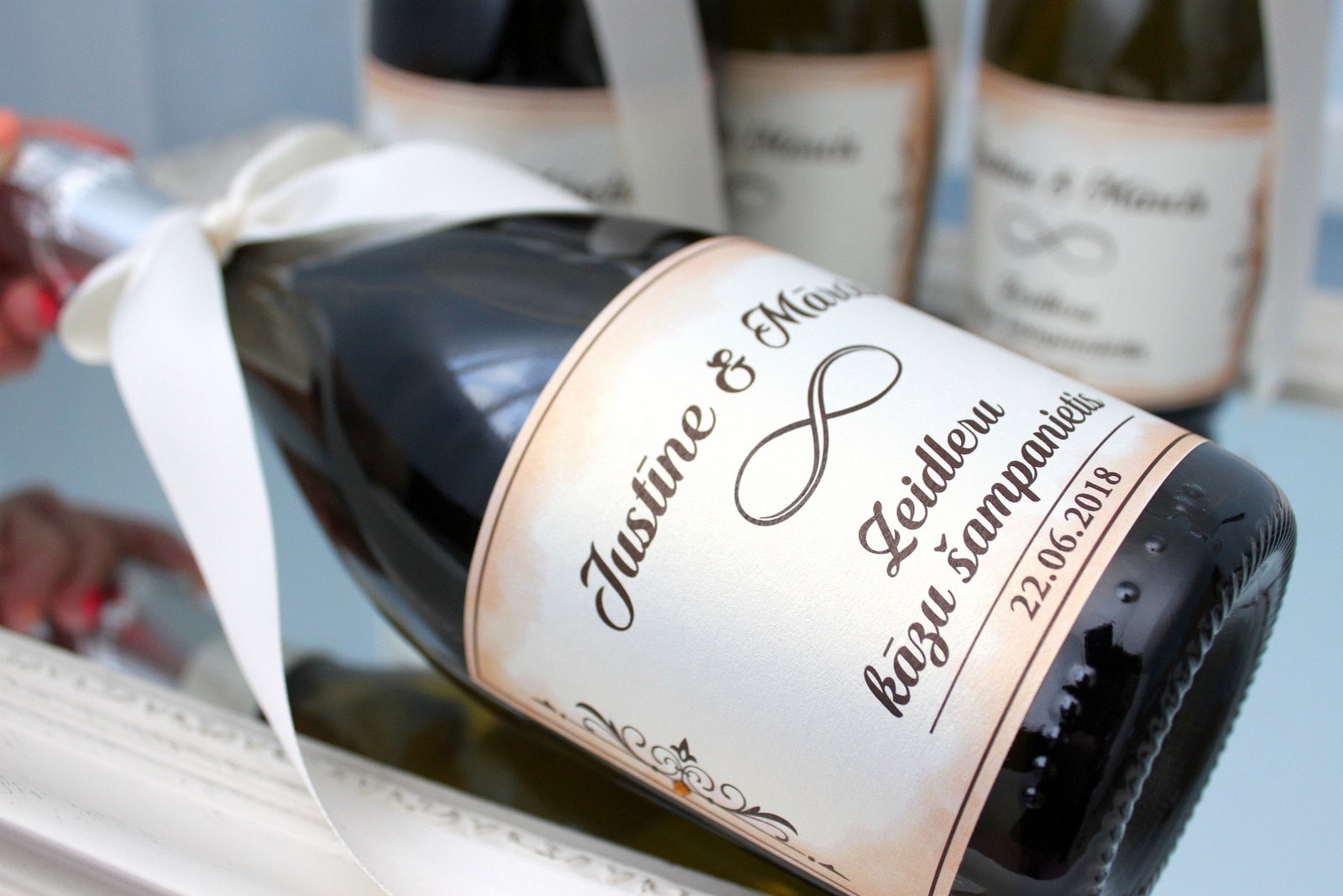 Champagne Labels Ivory Wedding Champagne Label Personalized - Etsy