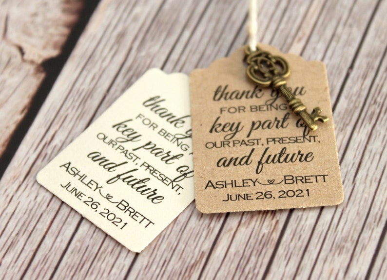 Favor Tags With Chain Thank You for Being a Key Part of Our | Etsy