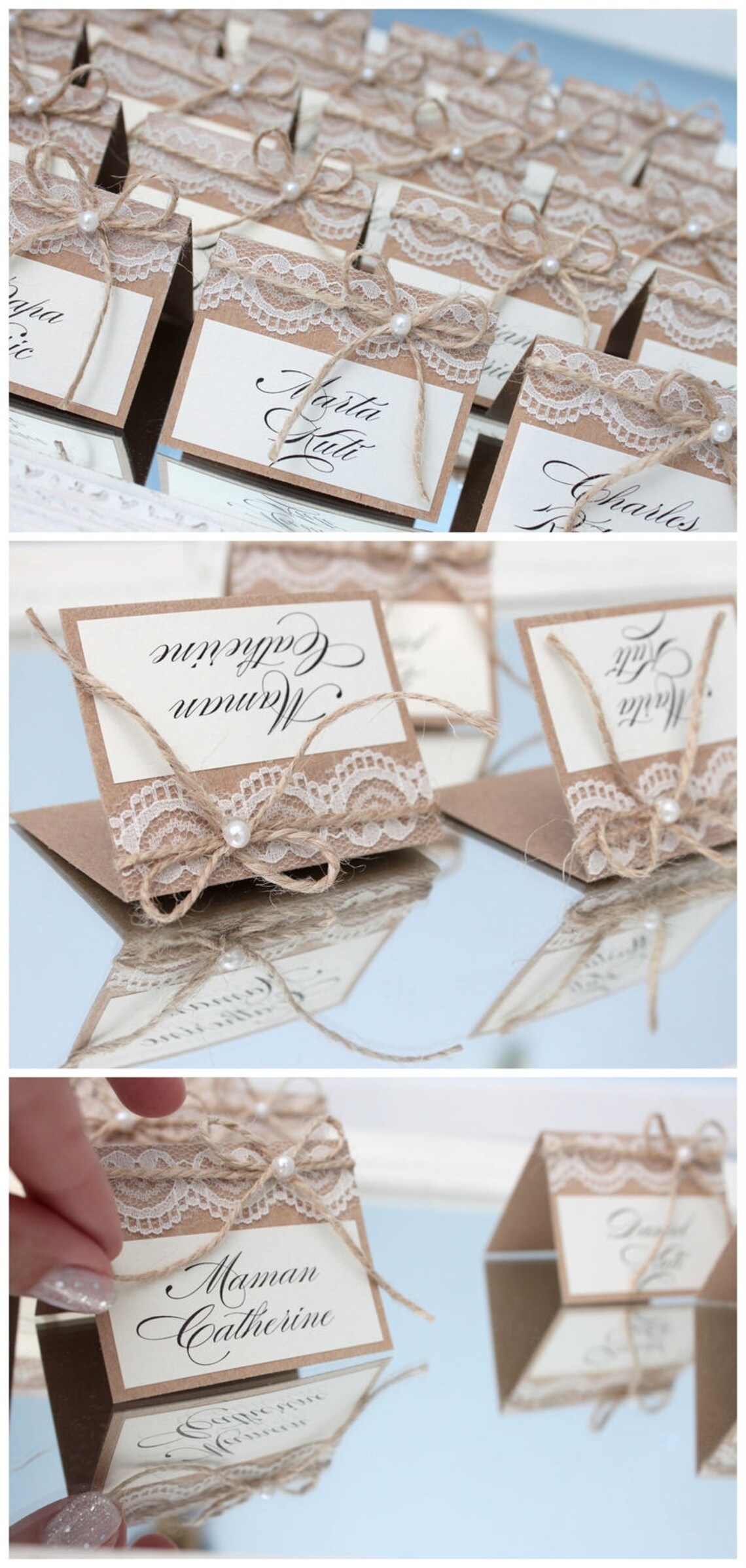 Rustic Place Cards, Rustic Wedding Place Cards, Country Wedding Place ...