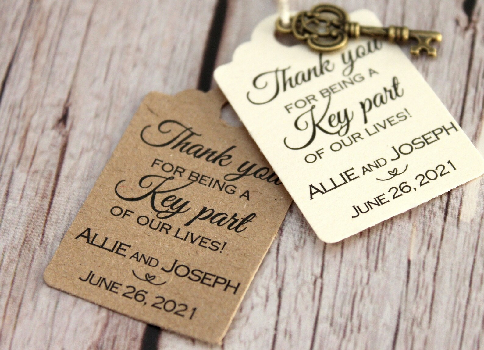 Favor Tags With Chain Thank You for Being a Key Part of Our - Etsy