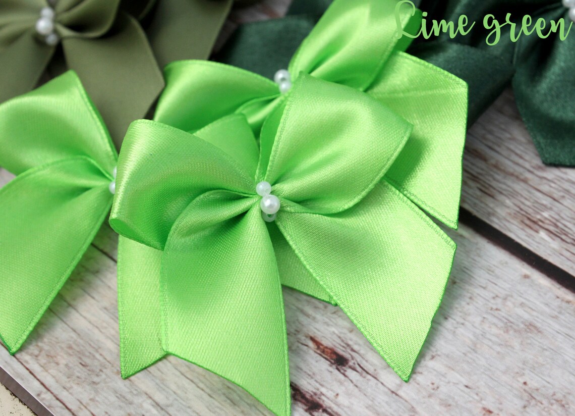 Dark Green Bows Khaki Green Bows Lime Green Bows Spring - Etsy