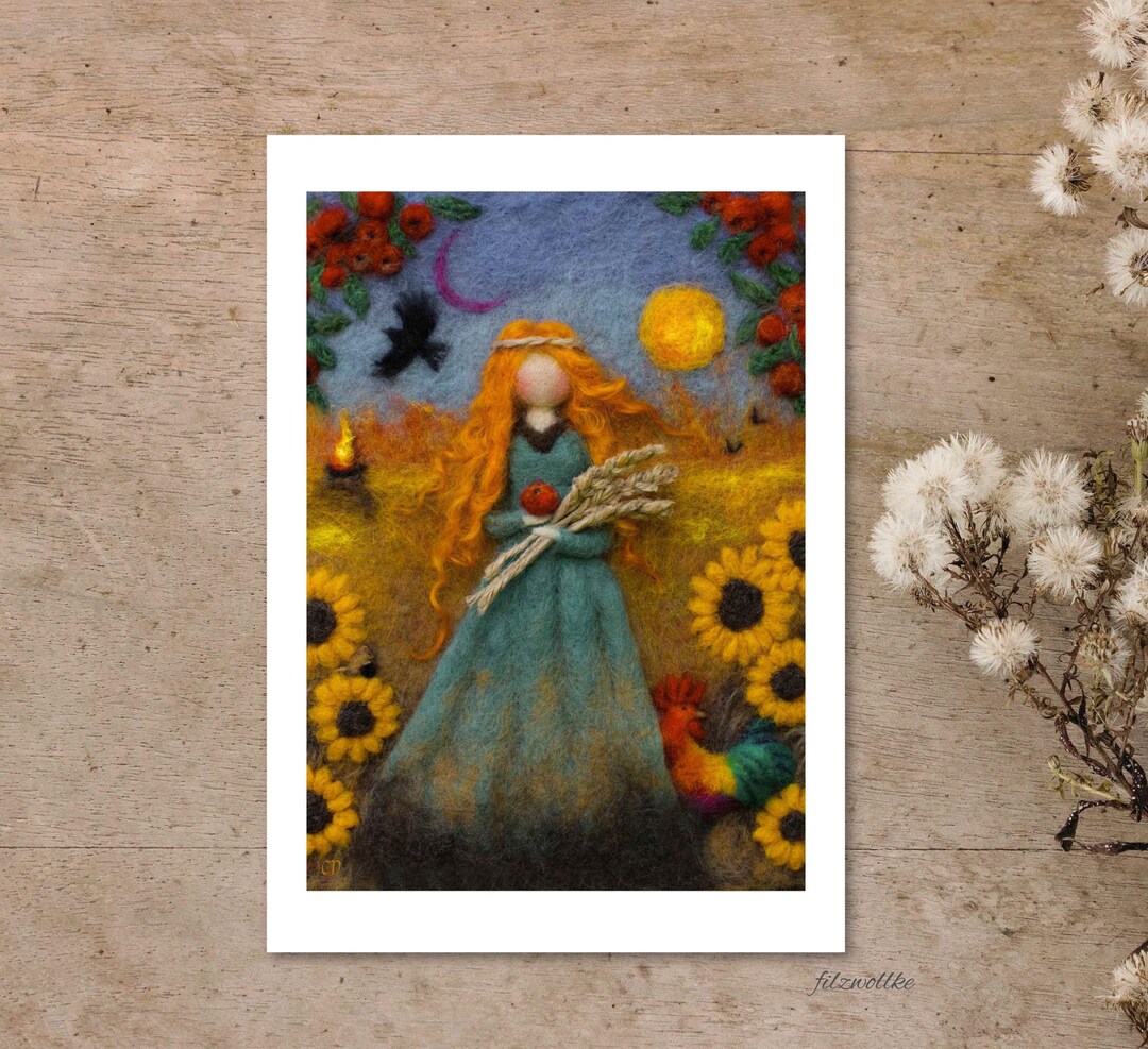 Lughnasadh Goddess of Abundance Art, Celtic Harvest Festival Print ...