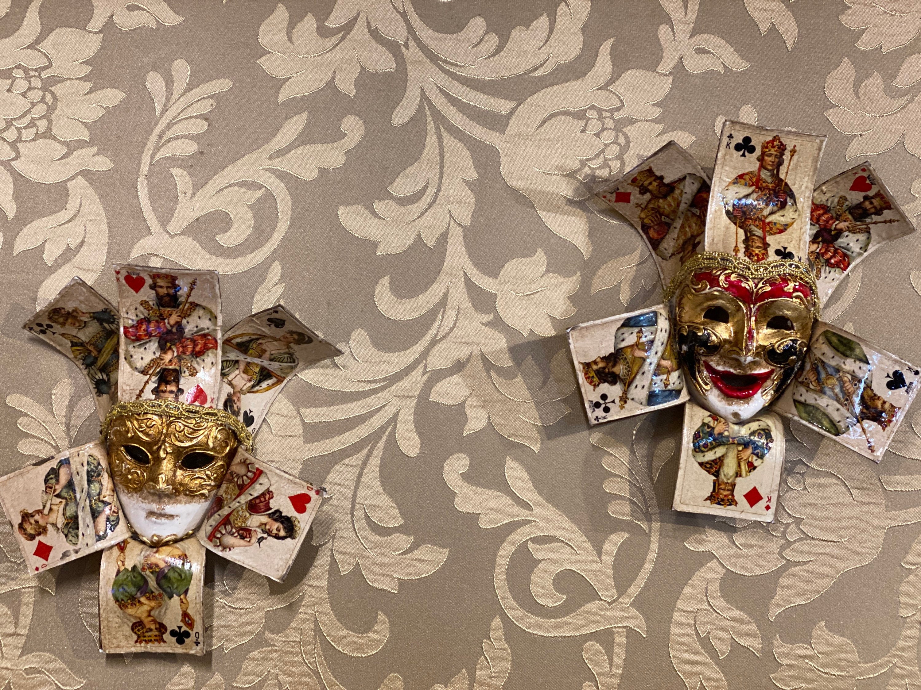 Venetian Mask Jolly Poker Cards Decorative Mask | Etsy