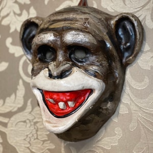 Monkey Mask, Animal Mask, Original Venetian, Handmade in Papier-mâché ...