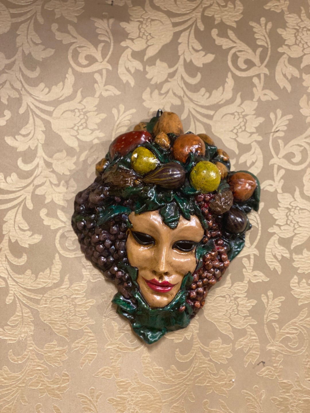 Venetian Mask, Bacchus, Original Paper Mache Mask Made Entirely by Hand ...