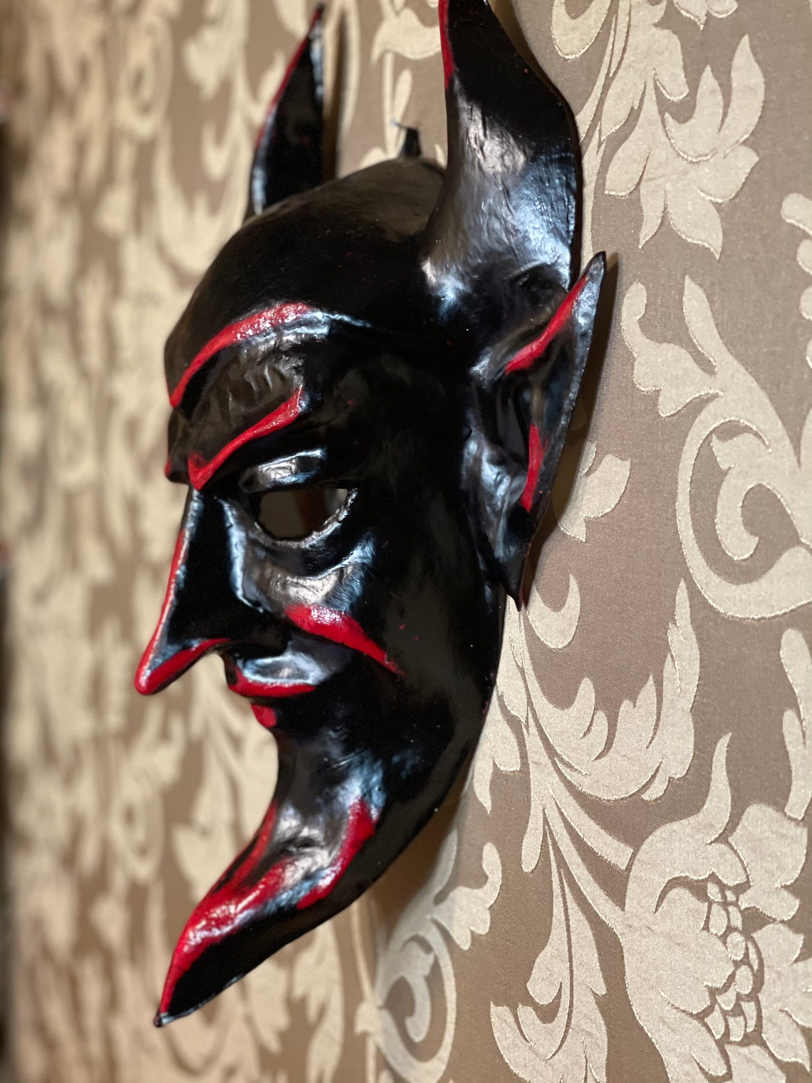Venetian Devil Mask, Halloween Mask, Handmade in Papier Mache - Etsy