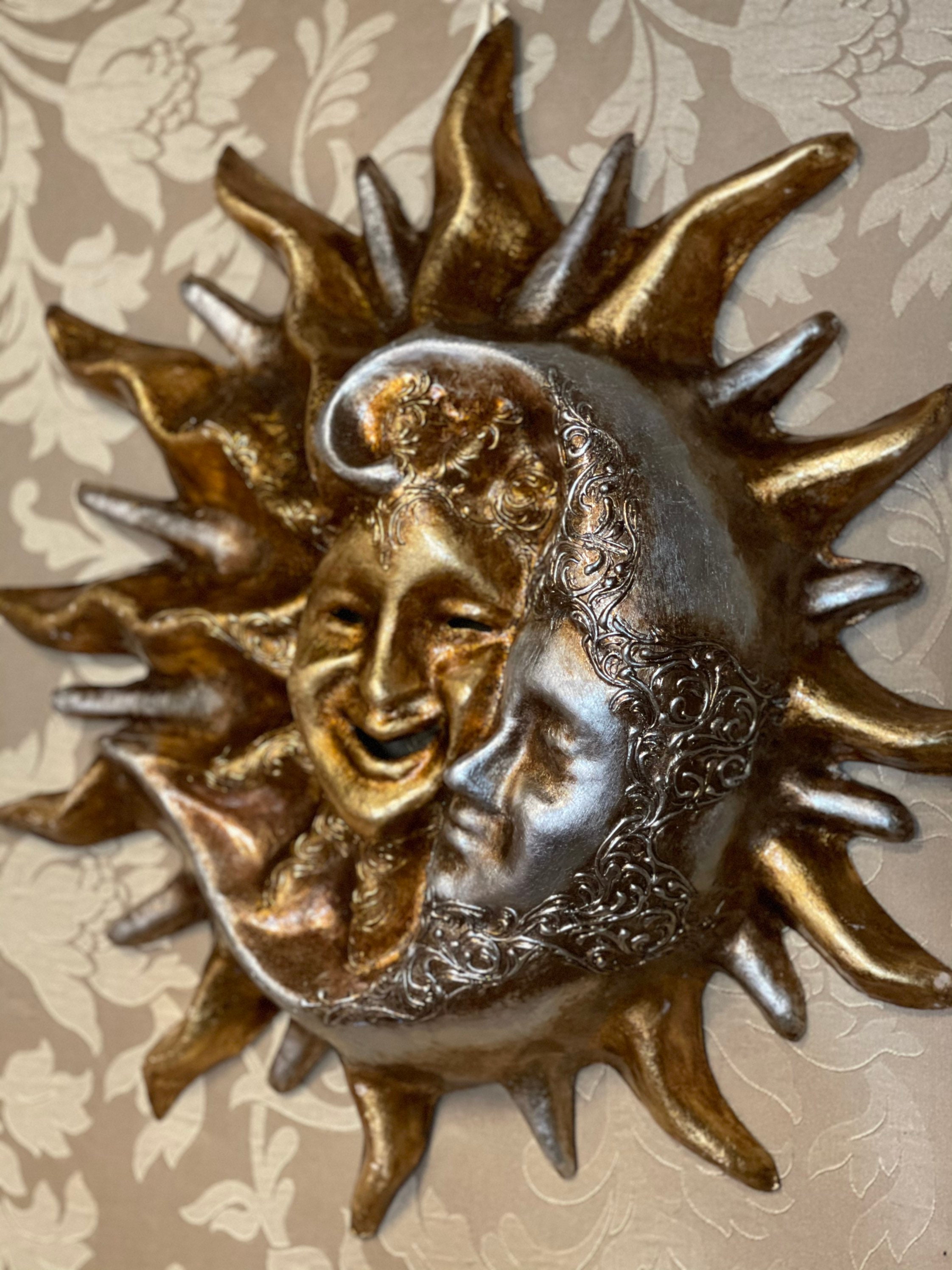 Venetian Mask Sun and Moon Mask Decorative Wall Mask - Etsy