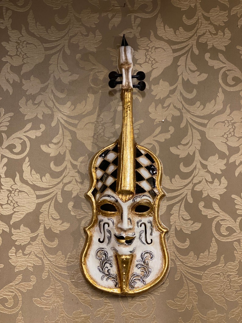 Venetian Mask, Violin, Wearable or Decorative Mask. Harlequin ...