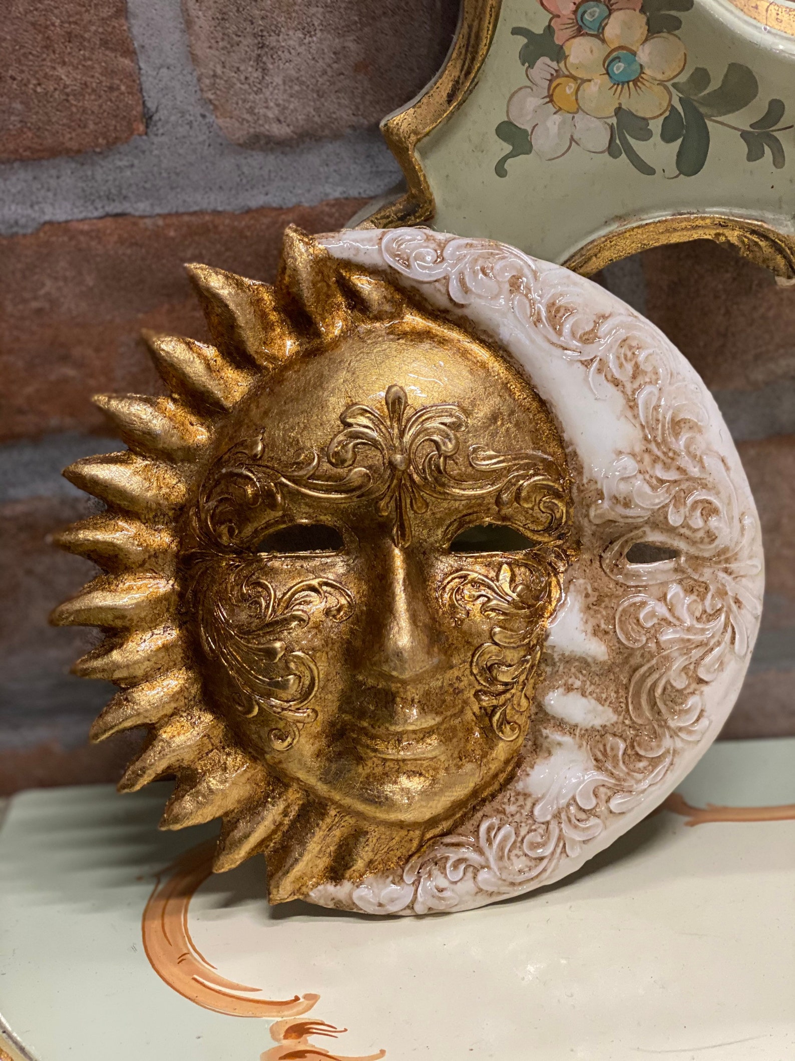Venetian Sun and Moon Mask Small Size Decorative Mask - Etsy