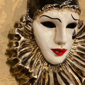 Venetian Pierrot Mask, in Papier-mâché, Made Entirely by Hand. - Etsy
