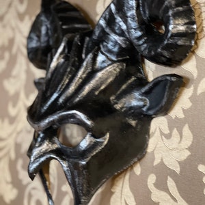 Venetian Mask, Black Silver Devil Mask, Carnival Mask, Halloween Mask ...