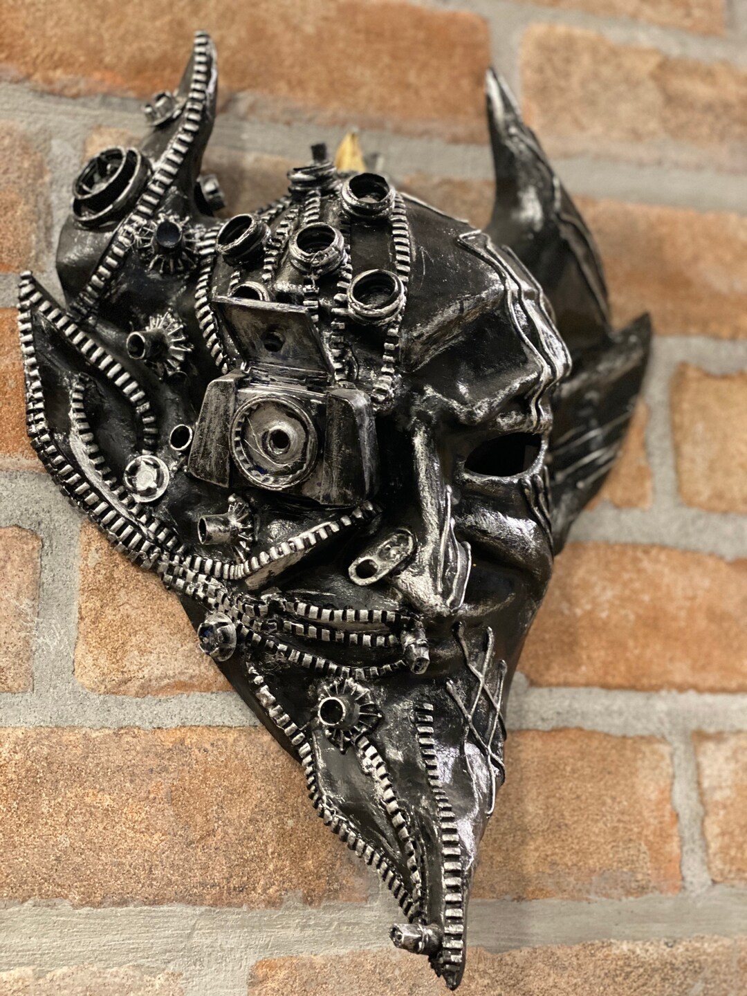 Handmade Steampunk Devil Mask in Paper Mache, Halloween Mask, Carnival ...