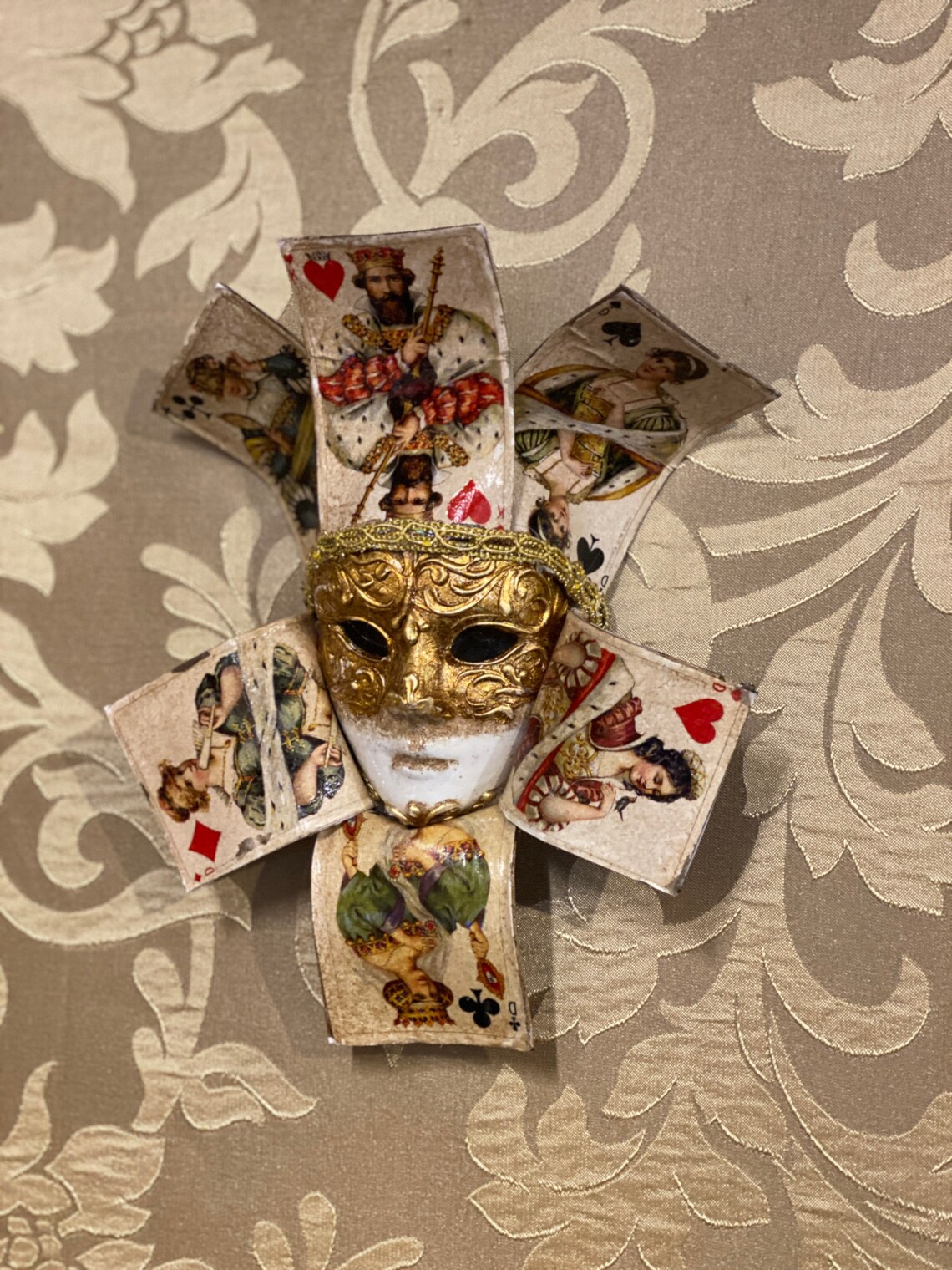 Venetian Mask Jolly Poker Cards Decorative Mask | Etsy
