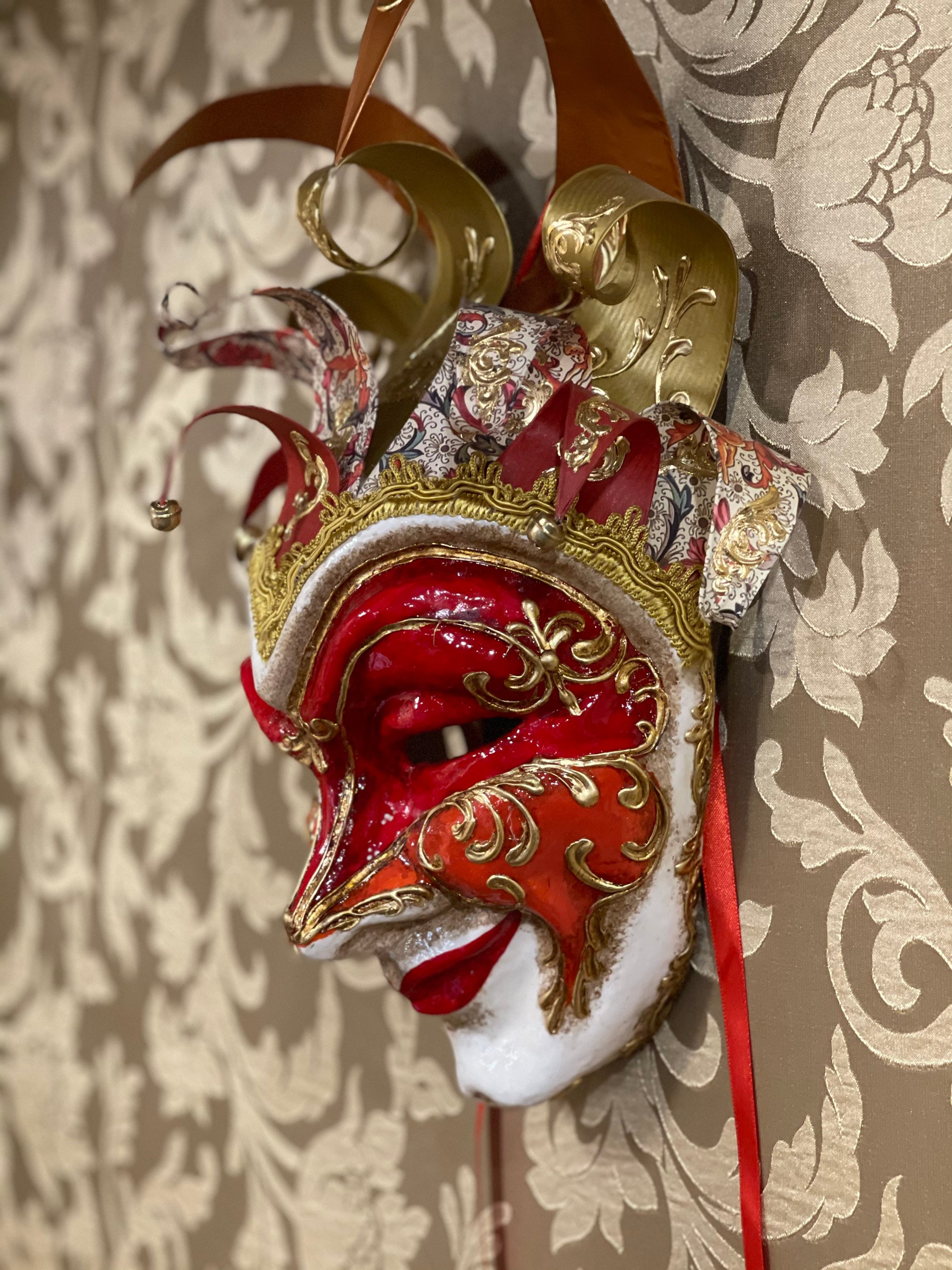 Venetian Mask Joker Card Original Carnival Mask Halloween - Etsy UK
