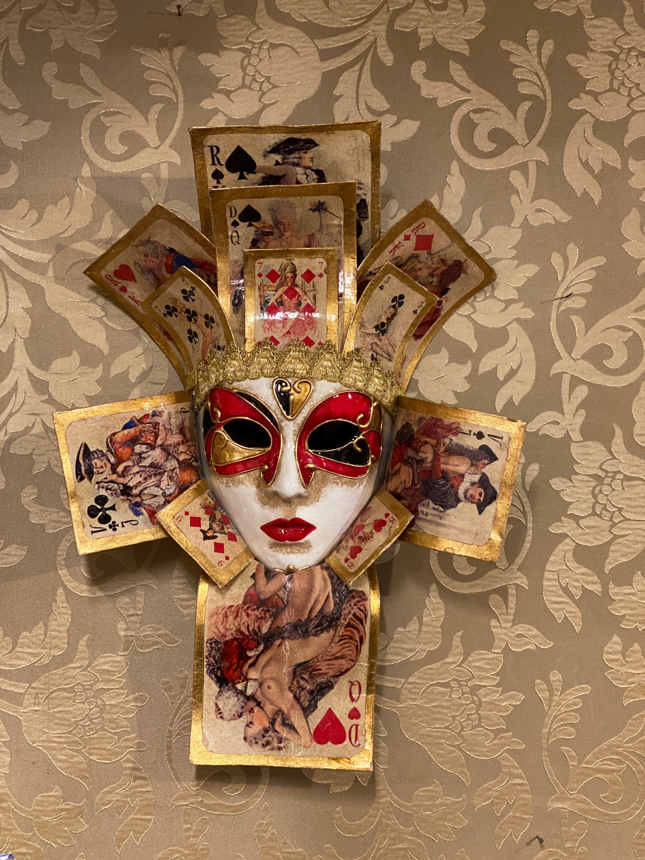 Venetian Mask Jolly Carte Poker Casanova Made Entirely by - Etsy