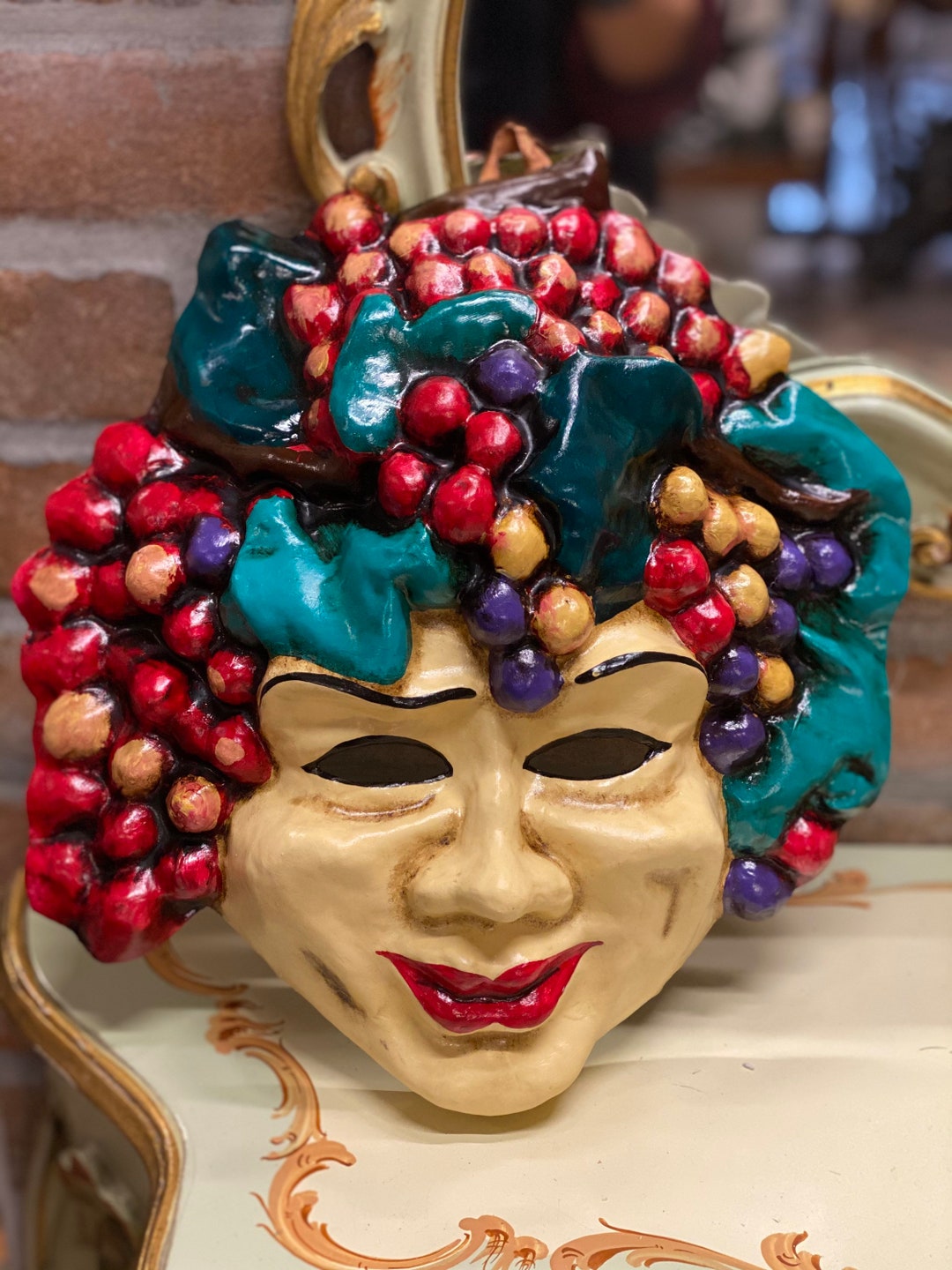 Bacchus Venetian Mask, Handmade in Papier Mache, Carnival Mask ...