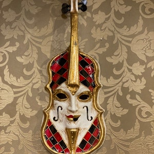 Venetian Mask, Violin, Wearable or Decorative Mask. Harlequin ...