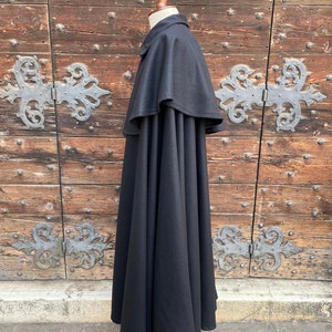Venetian Cloak tabarro With Black Cape, Full Circle, Handmade in Wool ...