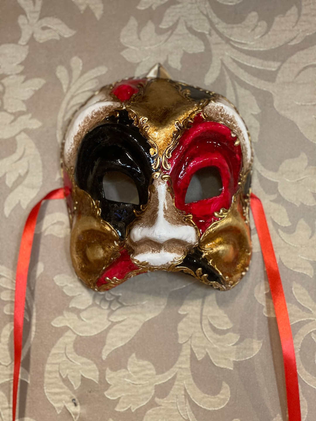 Venetian Mask Man, Harlequin, Original Handmade Papier-mâché - Etsy
