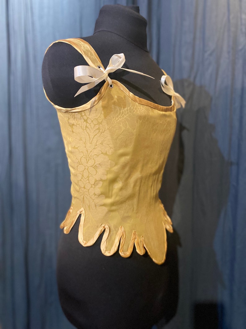 Historic 1700 Corset, Stays, Boned Corset in Damask Fabric - Etsy