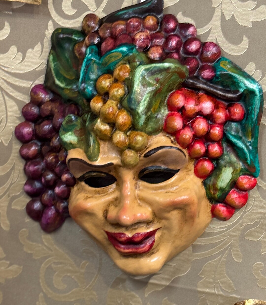 Venetian Bacchus Mask, Handmade in Papier-mâché, Carnival Mask ...