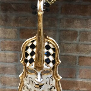 Venetian Mask, Violin, Wearable or Decorative Mask. Harlequin ...