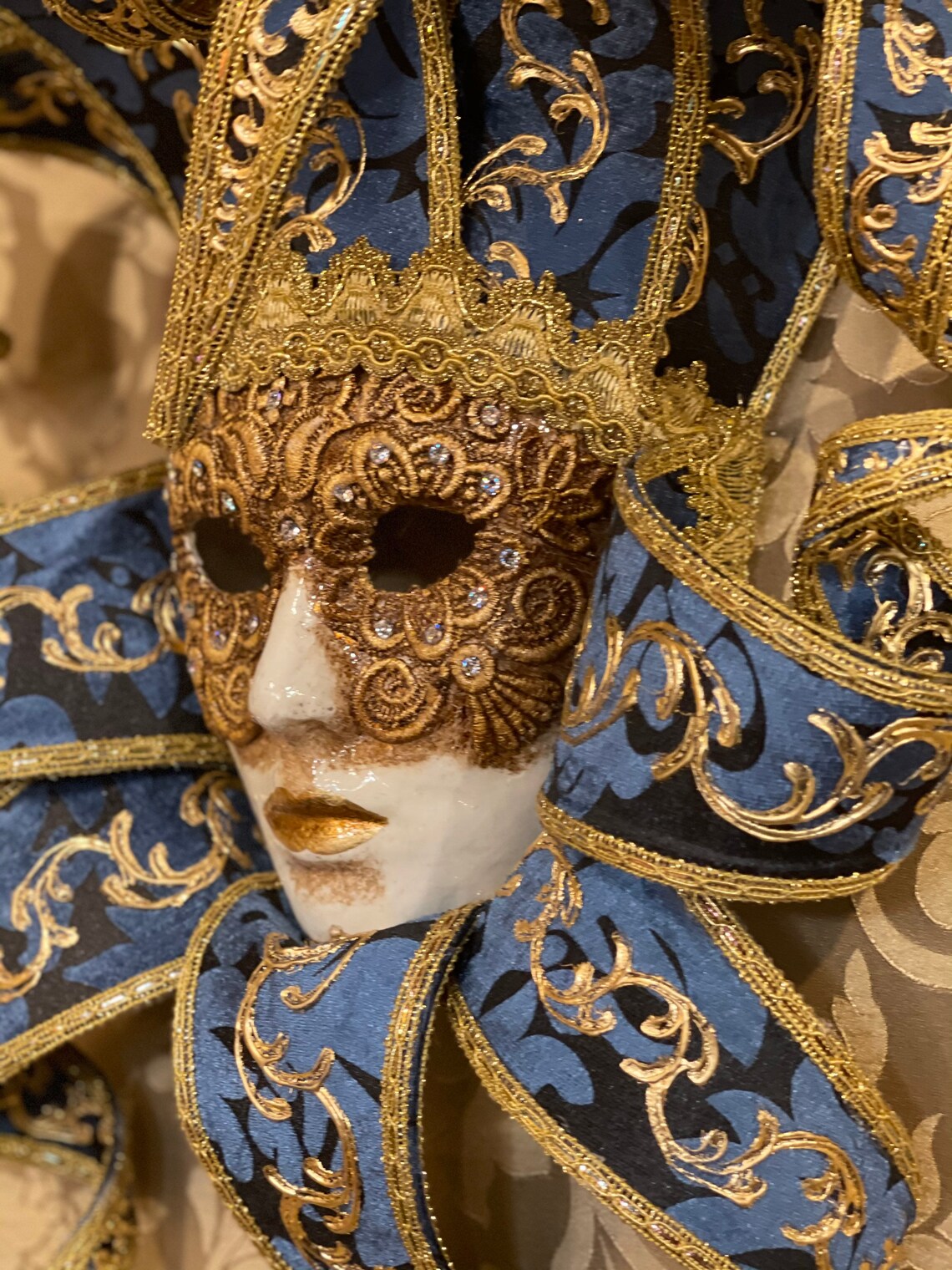 Venetian Mask Jolly Great Blue Carnival Mask Halloween Mask - Etsy