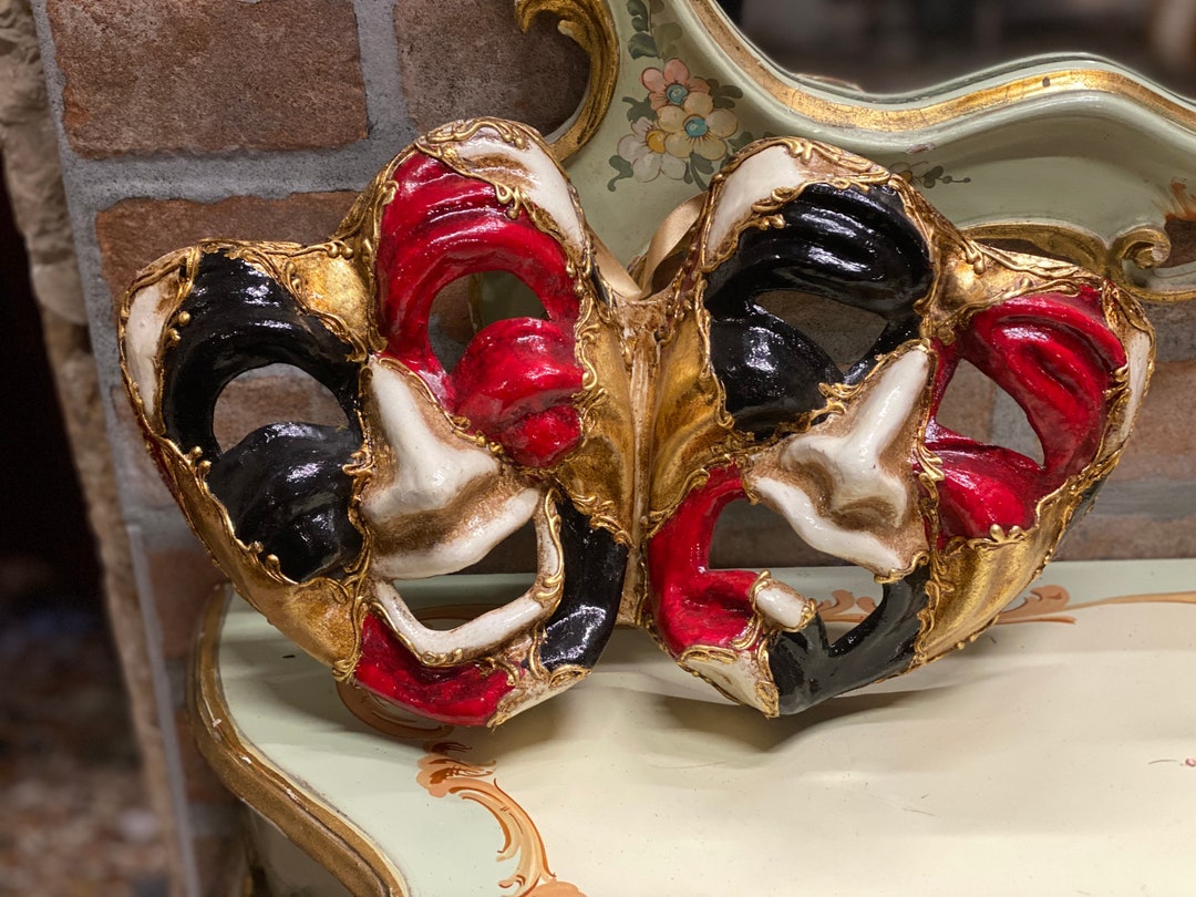 Venetian Mask, Tragicomic, Handmade in Papier-mâché - Etsy