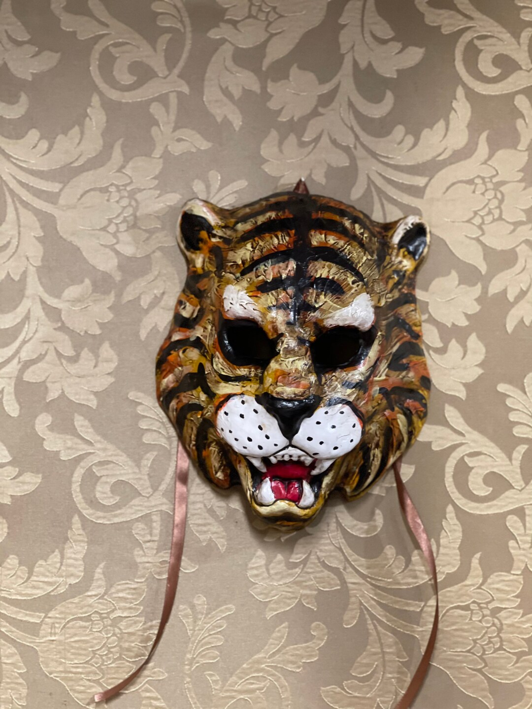 Venetian Mask Tiger in Papier-mâché Handmade. Animal Masks - Etsy