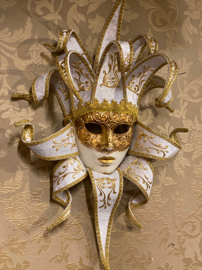 White Jolly Venetian Mask Carnival Mask Original Halloween - Etsy