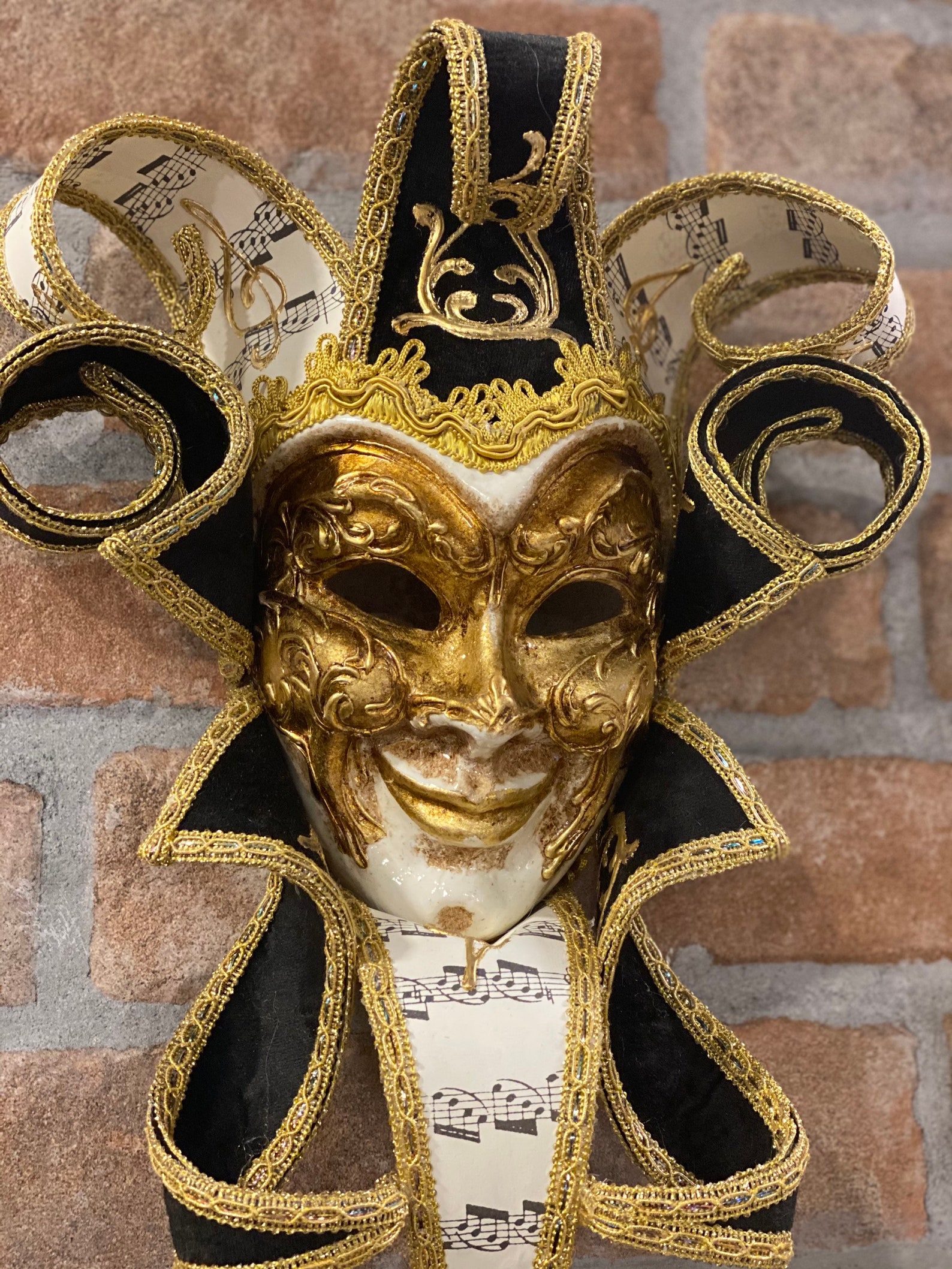 Venetian Joker Black Music Mask Decorative Only Mask | Etsy