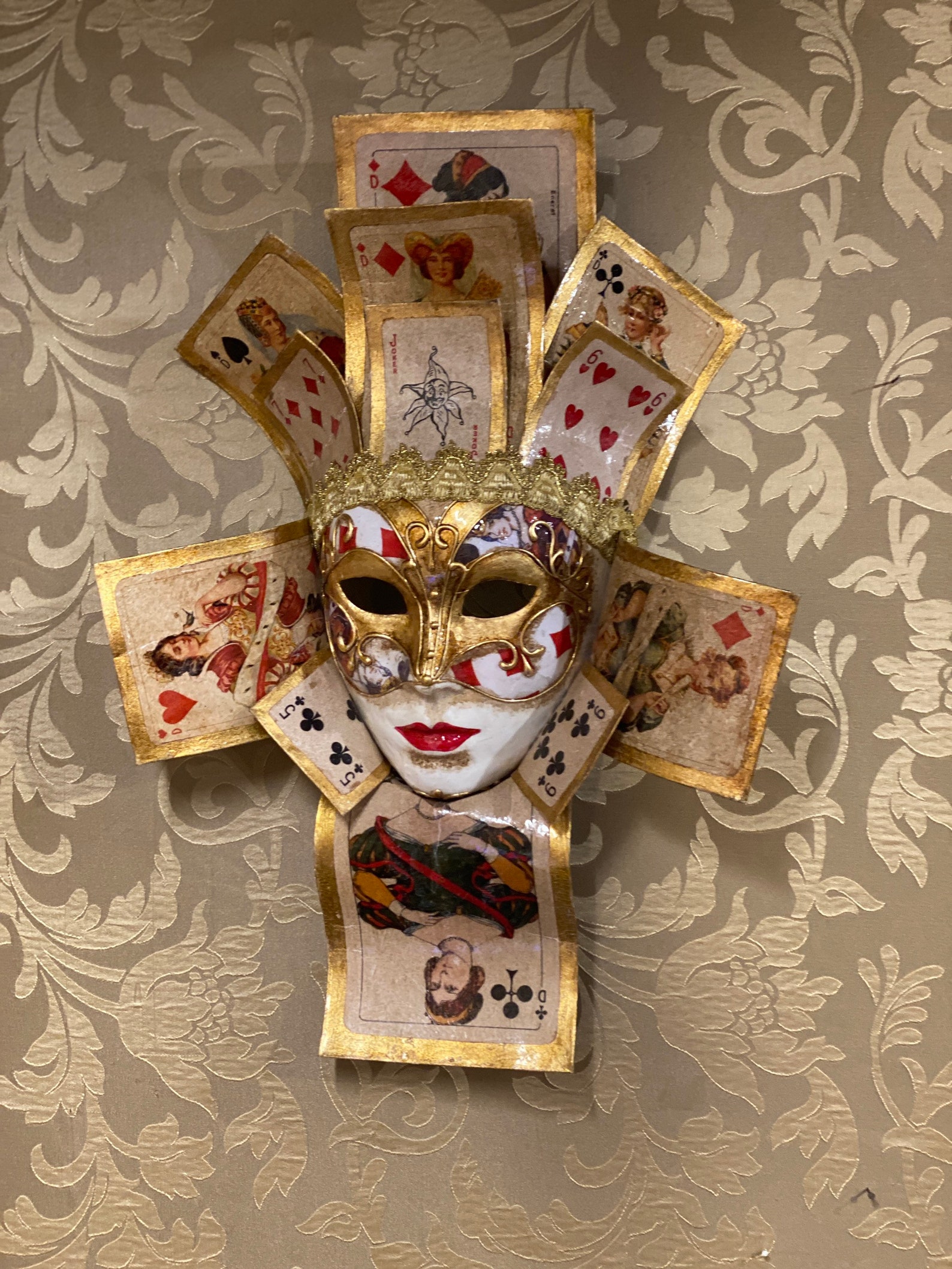 Venetian Mask Jolly Poker Cards Carnival Mask Halloween - Etsy
